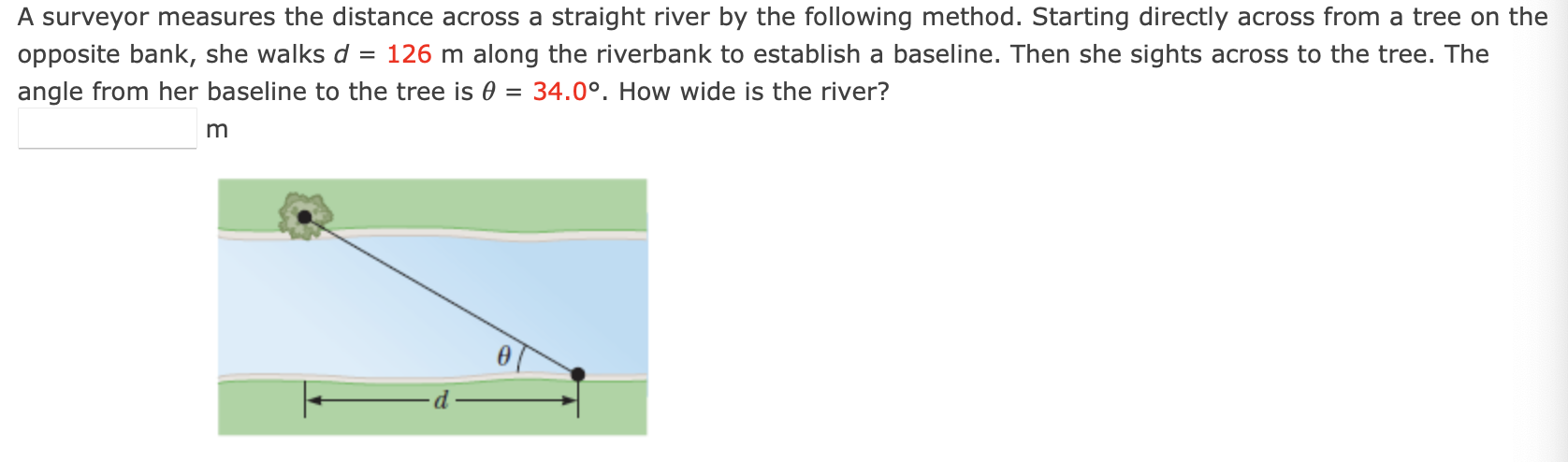 [Solved]: A surveyor measures the distance across a straig
