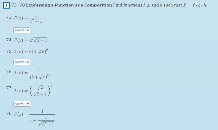 Solved Express a function as a composition. Find functions | Chegg.com