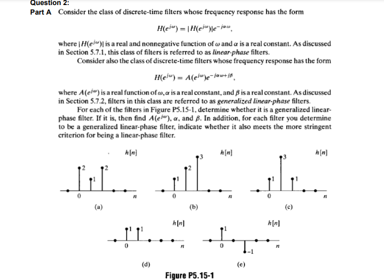 Solved Question 2: Part A Consider the class of | Chegg.com