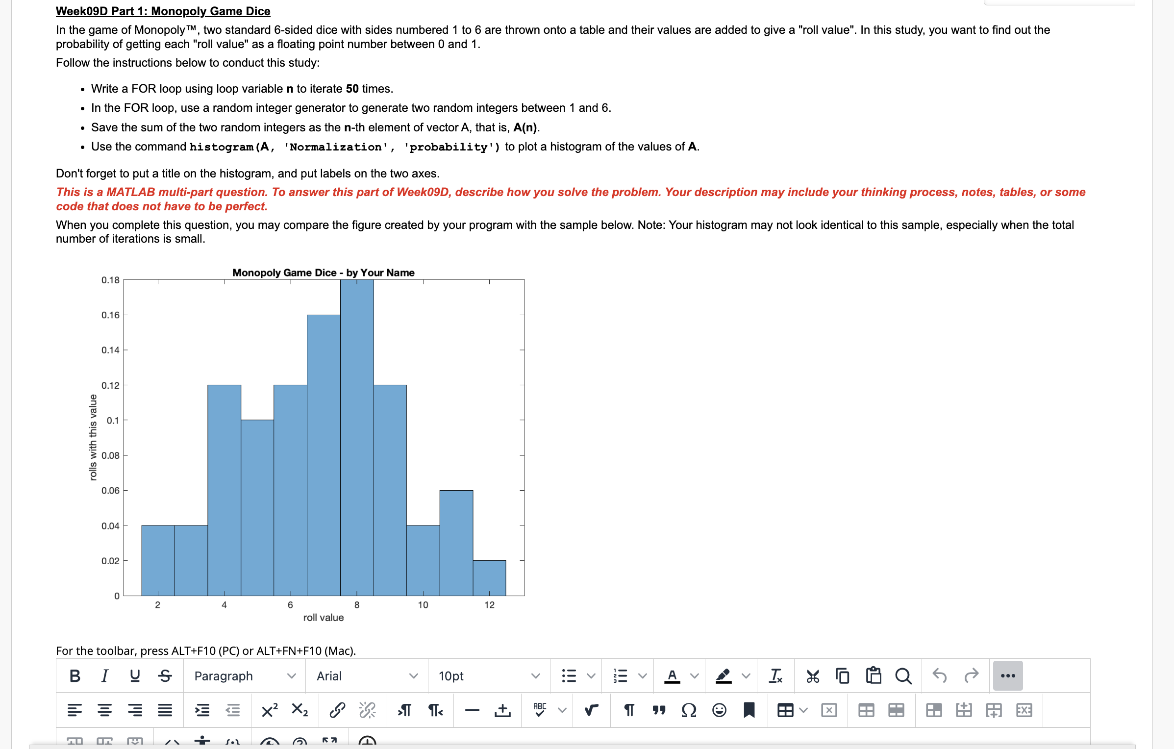 Solved Week09D Part 1: Monopoly Game Dice In the game of | Chegg.com