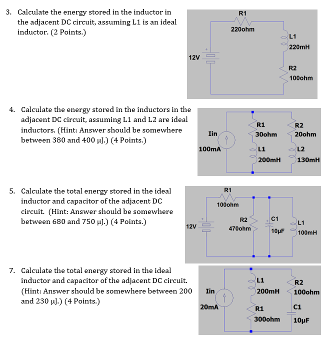 Solved 3. Calculate the energy stored in the inductor in the | Chegg.com