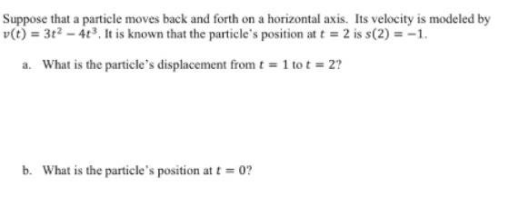 Solved Suppose that a particle moves back and forth on a | Chegg.com