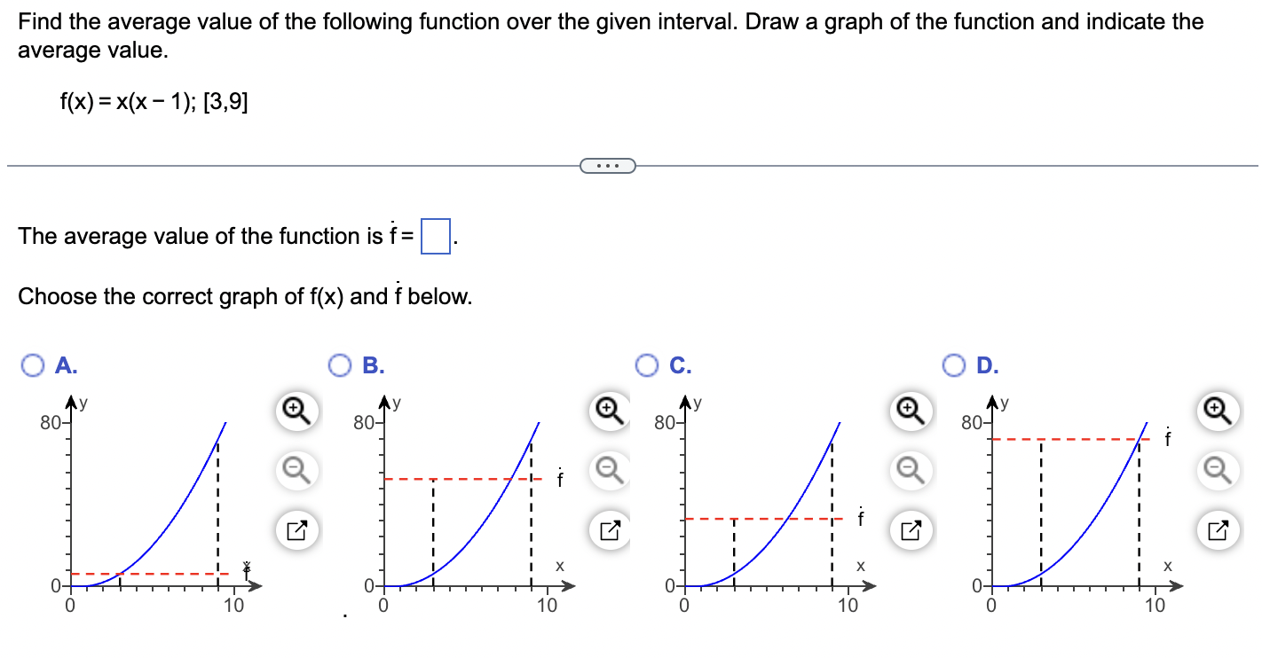 Solved Find the average value of the following function over | Chegg.com