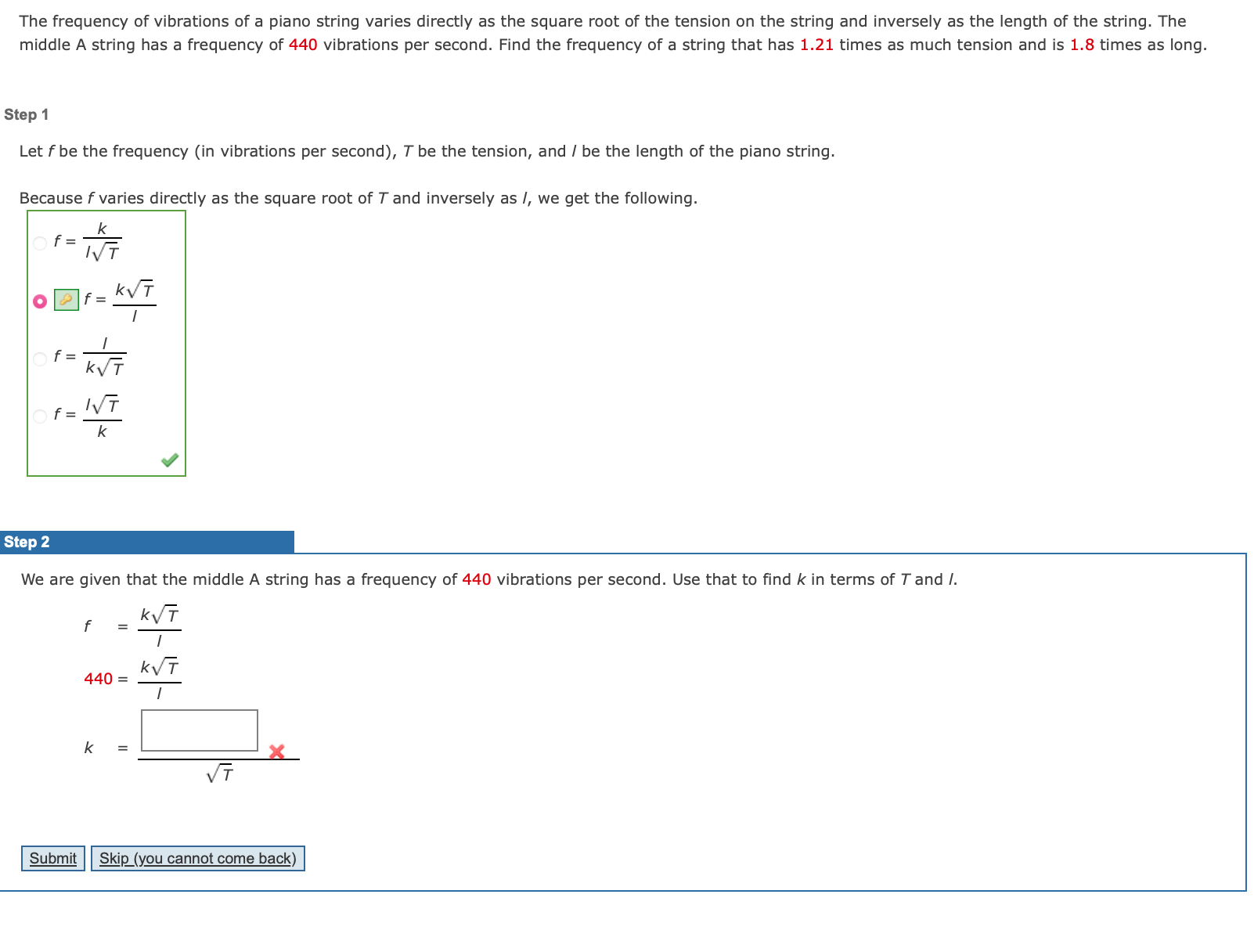 Solved Step 2We are given that the middle A string has a | Chegg.com