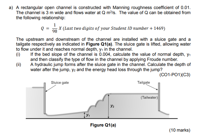 Solved a) A rectangular open channel is constructed with | Chegg.com