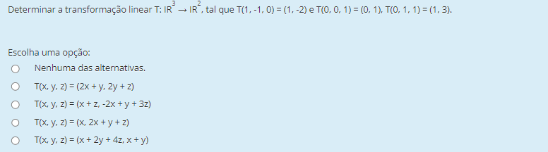 Solved Determine the linear transformation T:R3→R2, ﻿such | Chegg.com