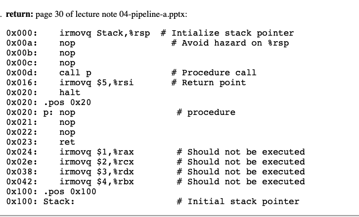 Solved return: vage 30 of lecture note 04-pipeline-a.pstx: | Chegg.com