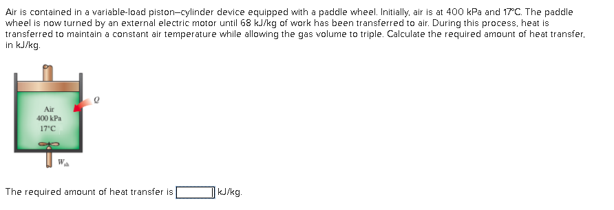 Solved Air is contained in a variable-load piston-cylinder | Chegg.com