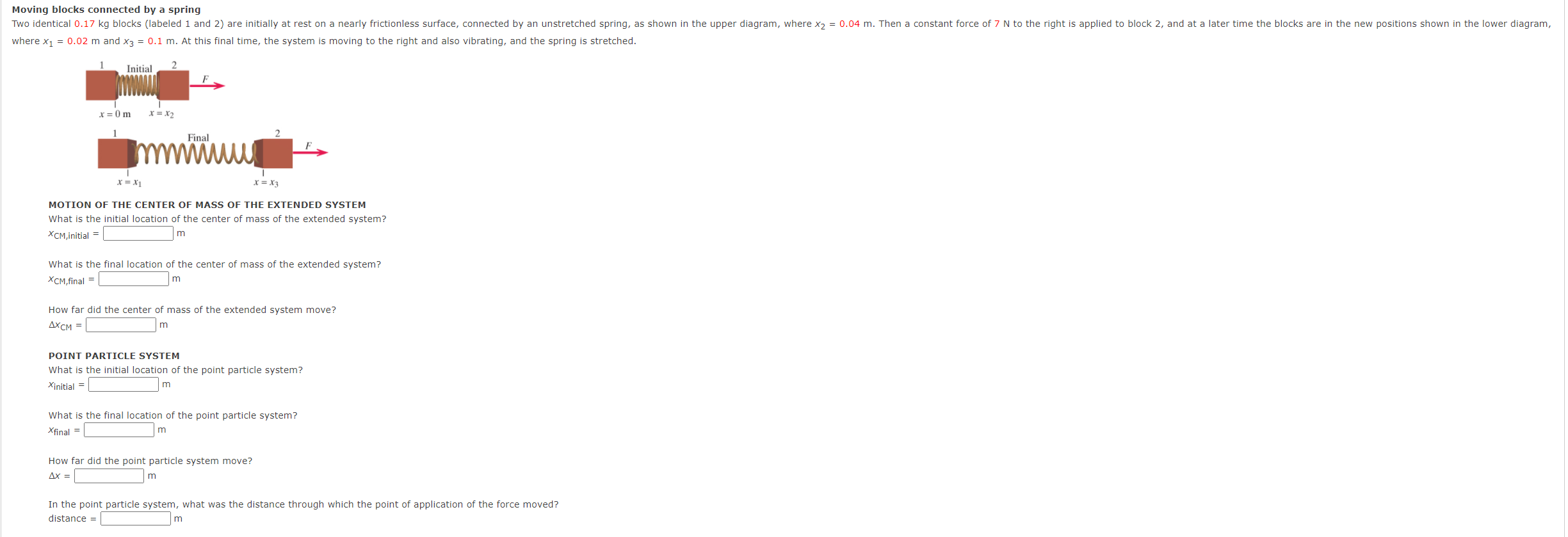 Solved In the point particle system, what was the distance | Chegg.com