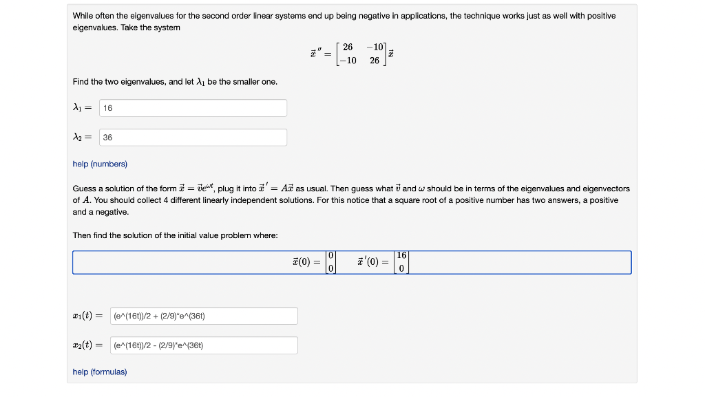 Solved While often the eigenvalues for the second order | Chegg.com