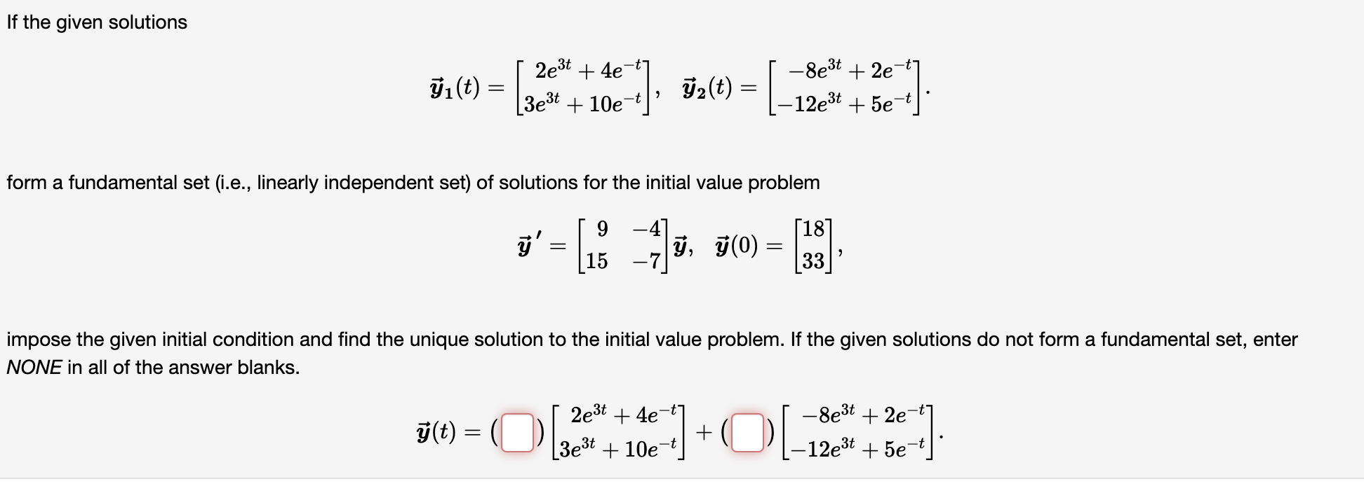 Solved If the given solutions | Chegg.com