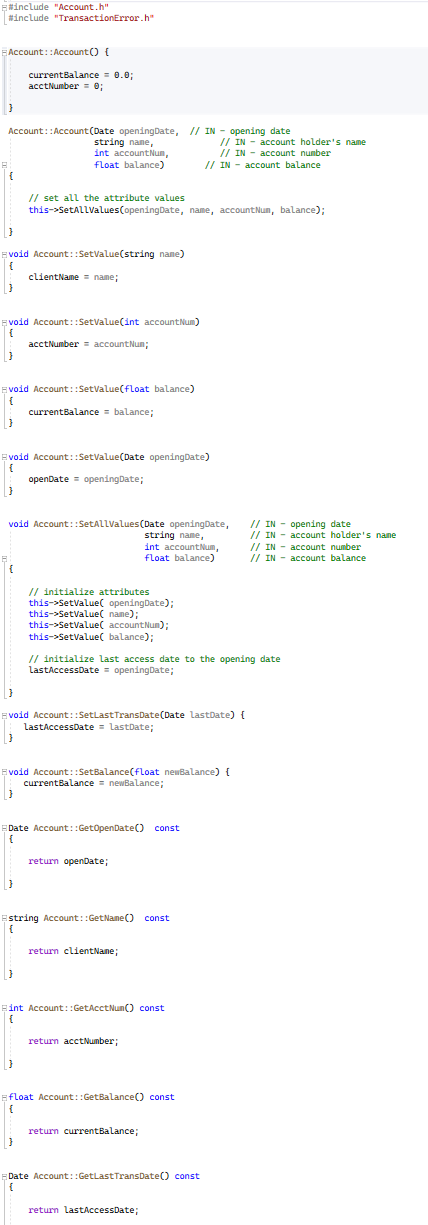 Note: CODE TO BE FINSHED: main.cpp / Bank.h / | Chegg.com