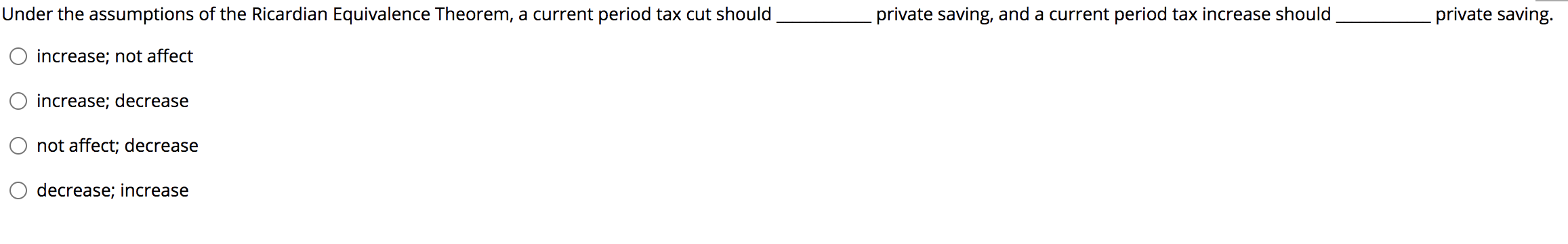 Solved Under the assumptions of the Ricardian Equivalence | Chegg.com