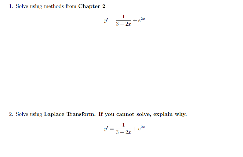 Solved 1. Solve using methods from Chapter 2 1 3 - 2.c te? | Chegg.com