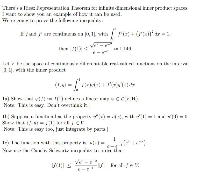 There's a Riesz Representation Theorem for infinite | Chegg.com