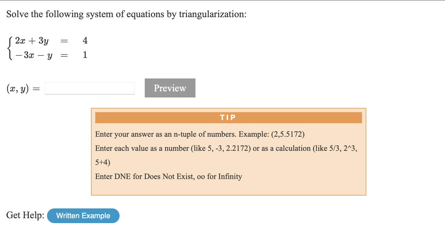 Solved Solve the following system of equations by | Chegg.com