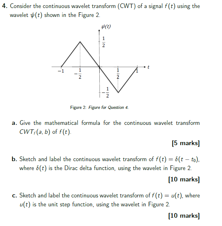 Solved 4. Consider the continuous wavelet transform (CWT) of | Chegg.com