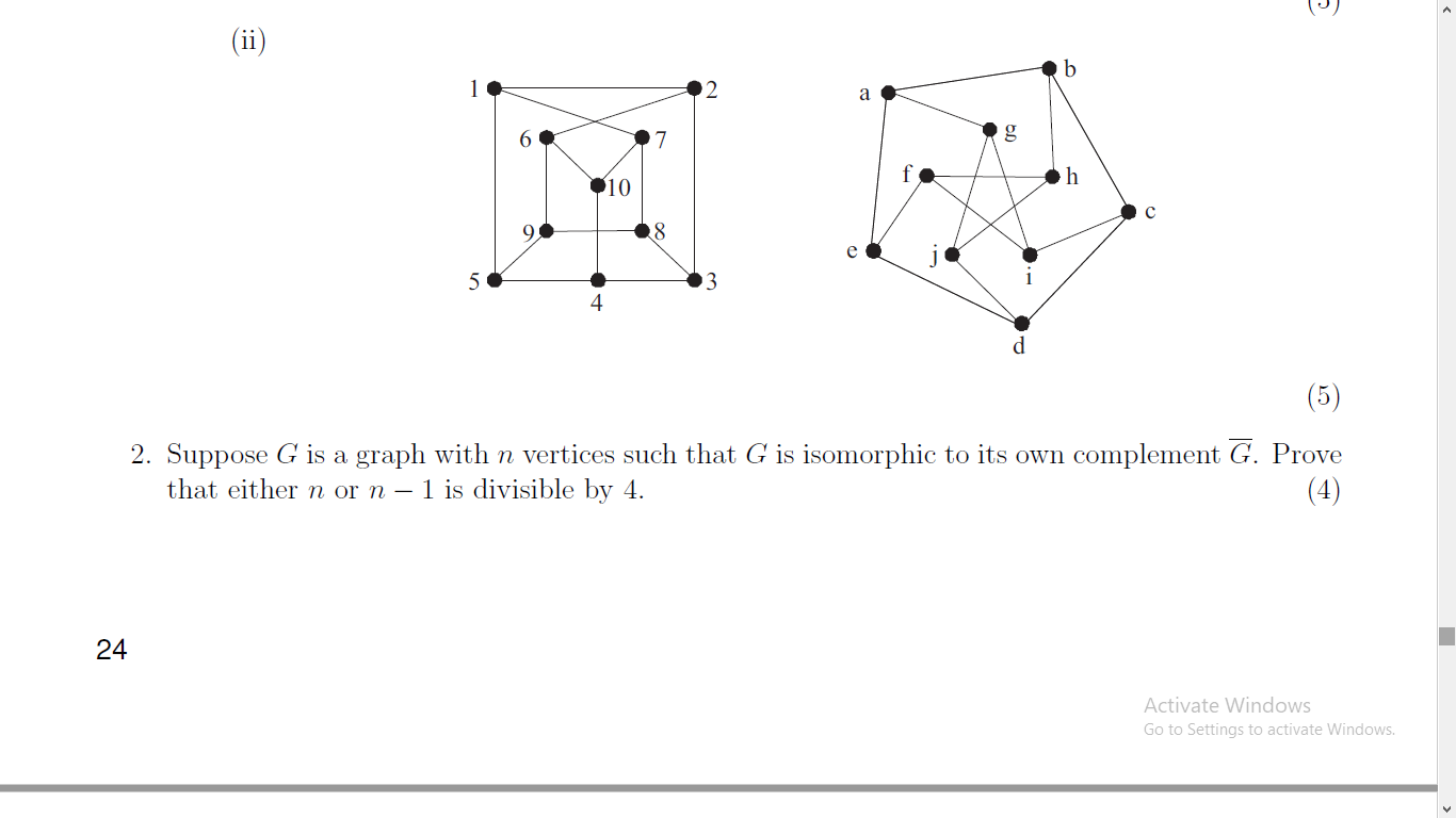 Solved 1. (a) Find two non-isomorphic graphs with degree | Chegg.com