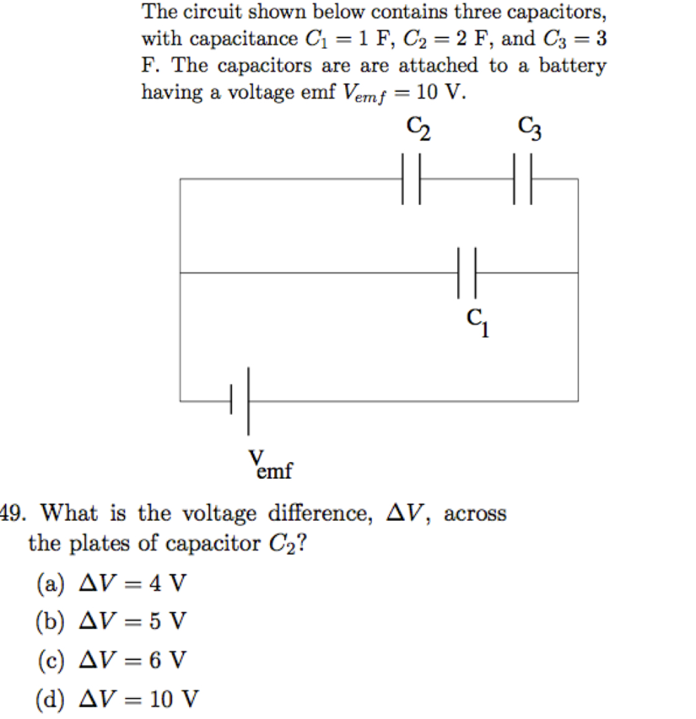 Solved The circuit shown below contains three capacitors, | Chegg.com