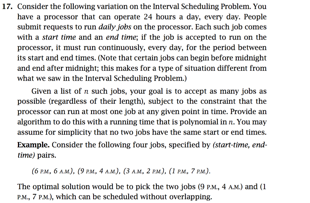 Solved 1. (25) [Circular Interval scheduling] Textbook | Chegg.com