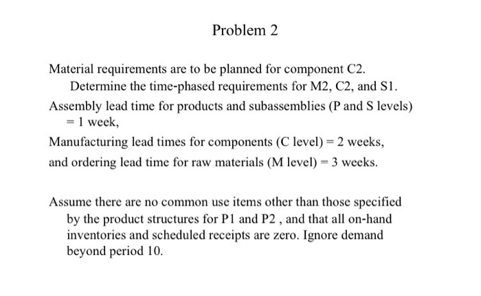 Solved Solve the following MRP Problem… they are based on | Chegg.com