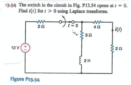 Solved 1.. ﻿Solve the circuit problem 13.54 ﻿below using | Chegg.com