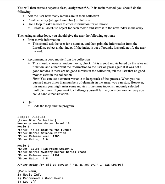 Solved Assignment 8A: Rare Collection. We can make arrays of | Chegg.com