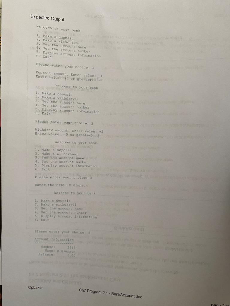Solved CSC100AA and CIS162AB Ch 7 Program 2.1: The | Chegg.com