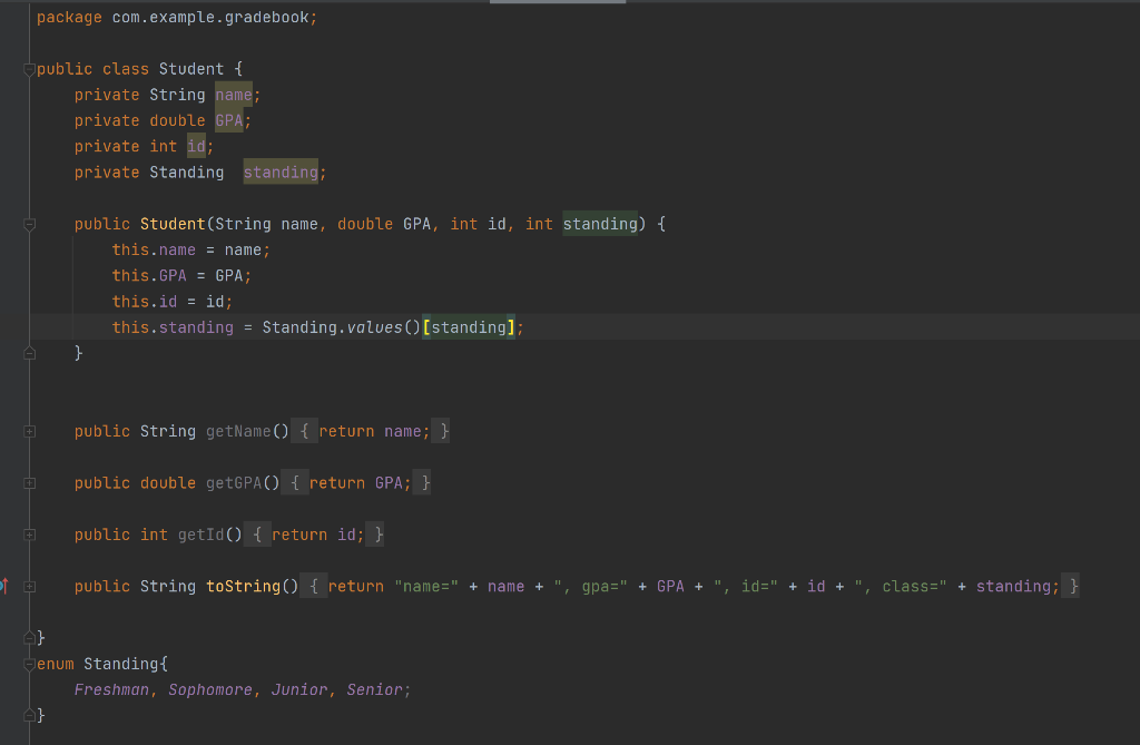 Solved package com.example.gradebook; Fimport | Chegg.com