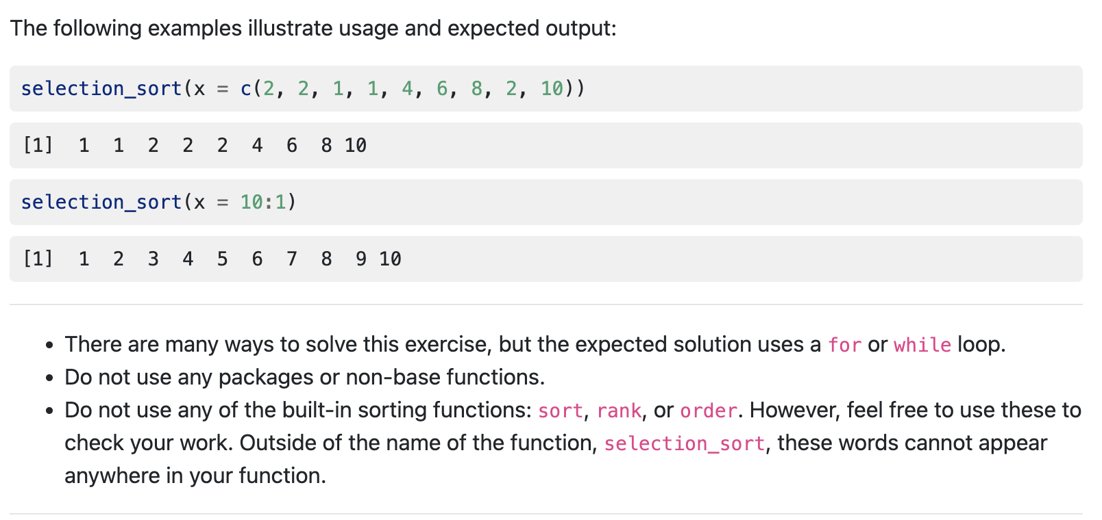 Solved The function should return a numeric vector with the | Chegg.com