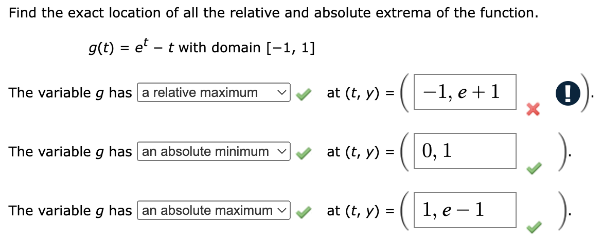 Solved Find the exact location of all the relative and | Chegg.com