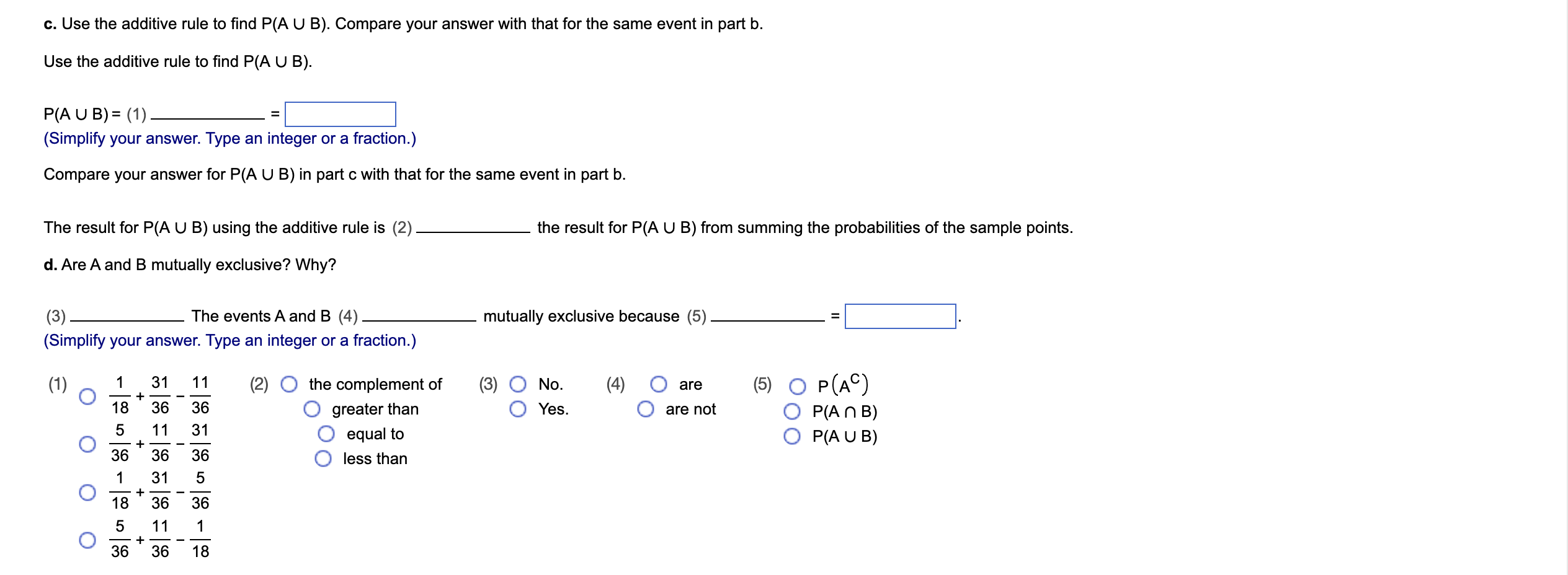 Solved A pair of fair dice is tossed. Define the events A | Chegg.com