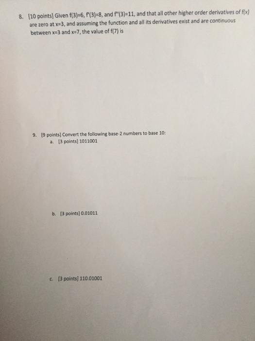Solved Given f(3) = 6, f'(3) = 8, and f"(3) = 11, and that | Chegg.com