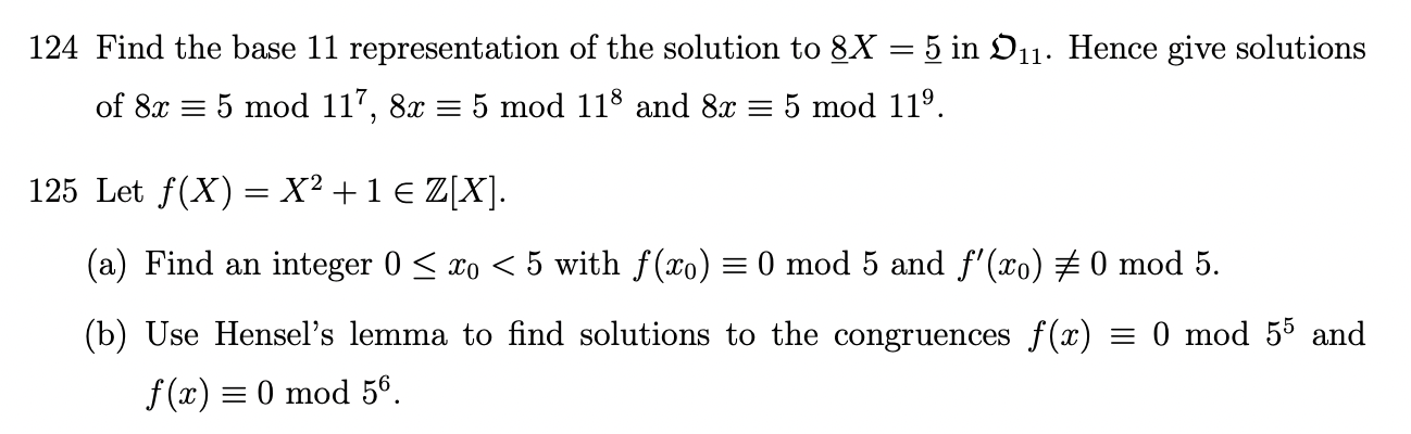 Solved 124 Find the base 11 representation of the solution | Chegg.com