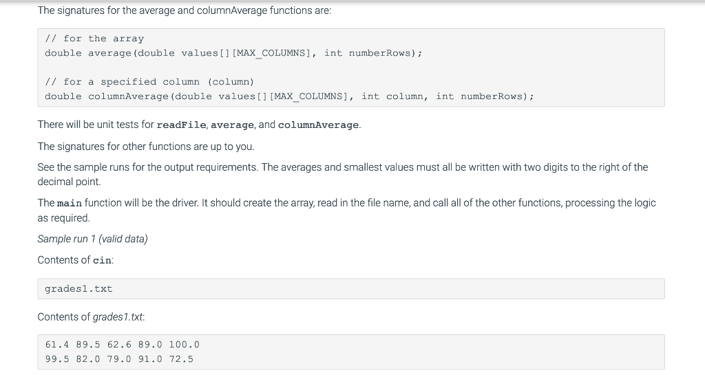 Solved C++ requirements • The program must make use of a two | Chegg.com