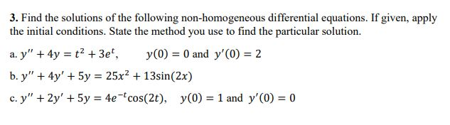 Solved 3. Find the solutions of the following | Chegg.com