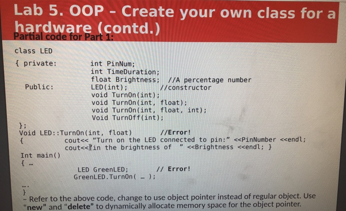Solved Lab 5 Oop Create Your Own Class For A Hardware 5392