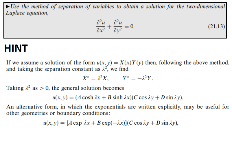 Solved Use the method of separation of variables to obtain a | Chegg.com