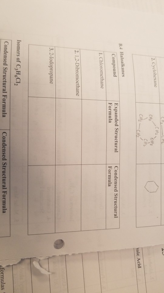 Chloromethane Condensed Structural Formula