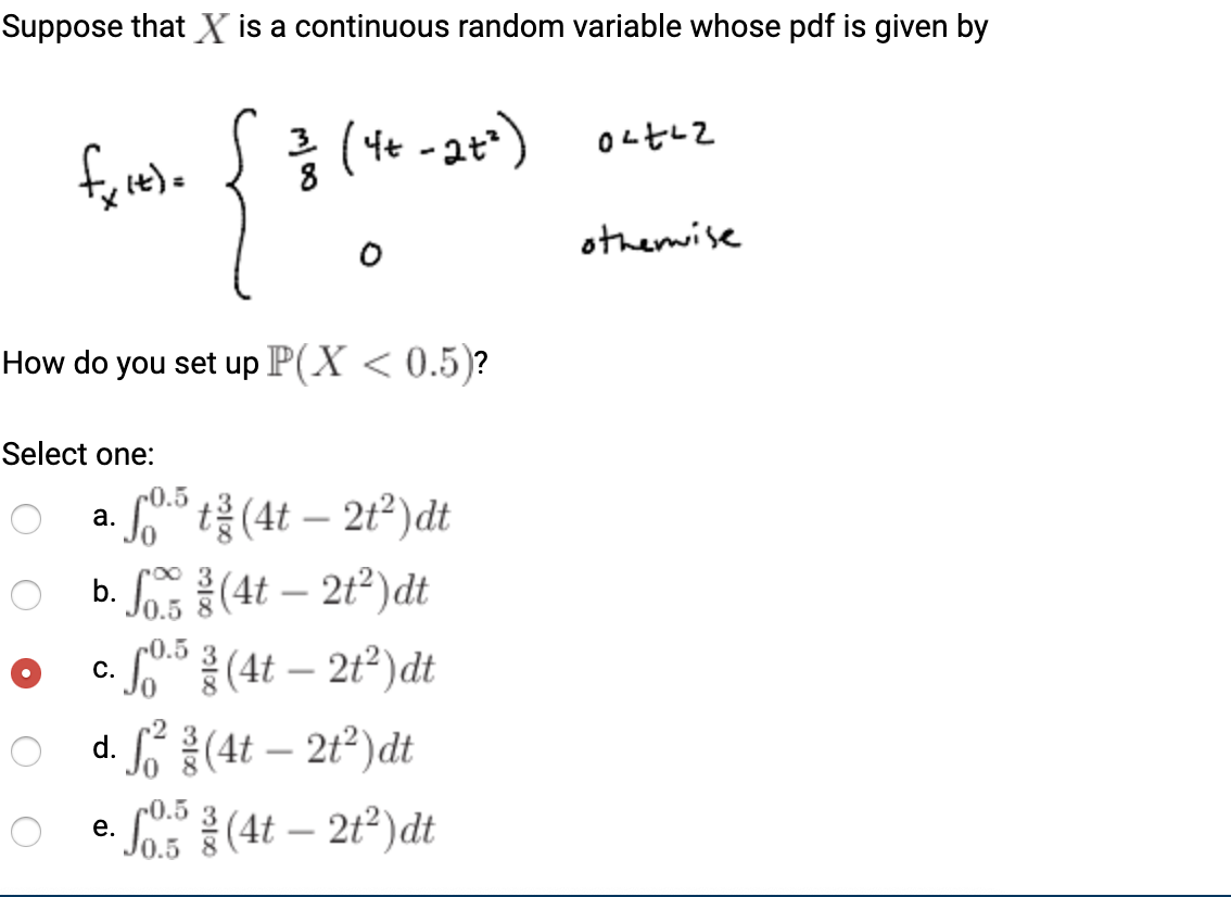 Solved Suppose That X Is A Continuous Random Variable Whose 4326