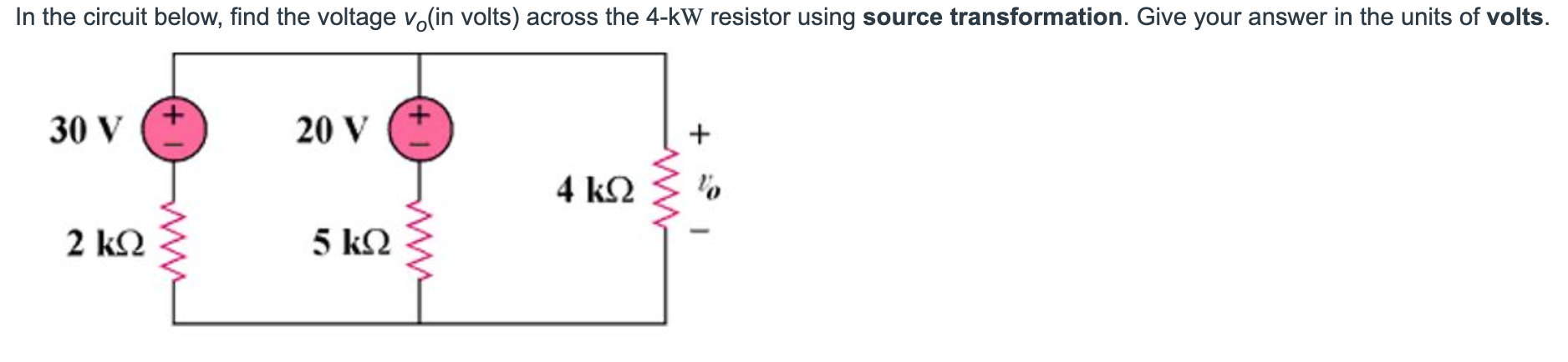 Solved In the circuit below, find the voltage vo(in volts) | Chegg.com