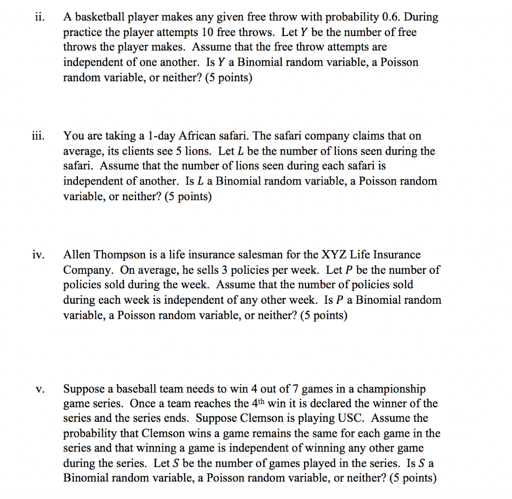 Solved ii. A basketball player makes any given free throw | Chegg.com