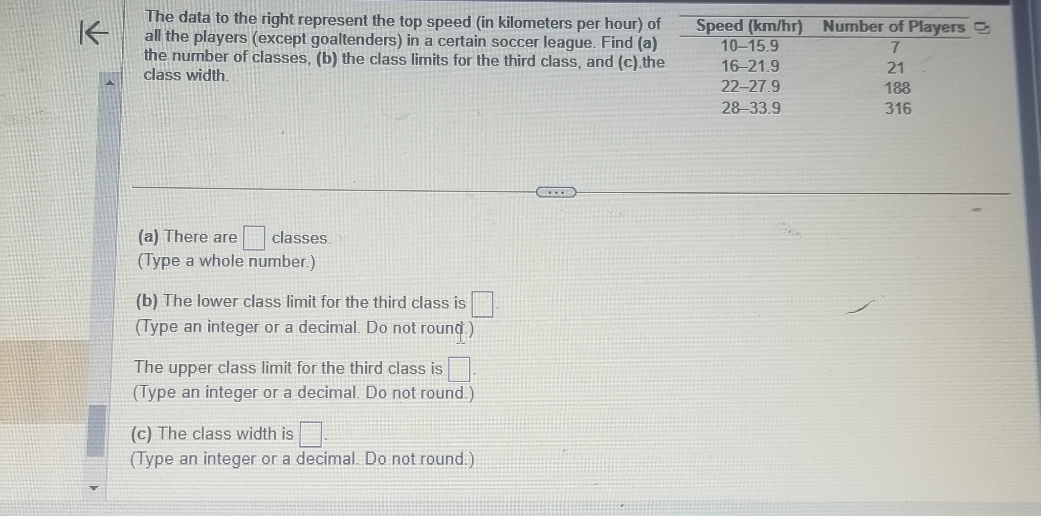 Solved The data to the right represent the top speed (in | Chegg.com