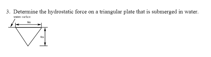 Solved 3. Determine the hydrostatic force on a triangular | Chegg.com