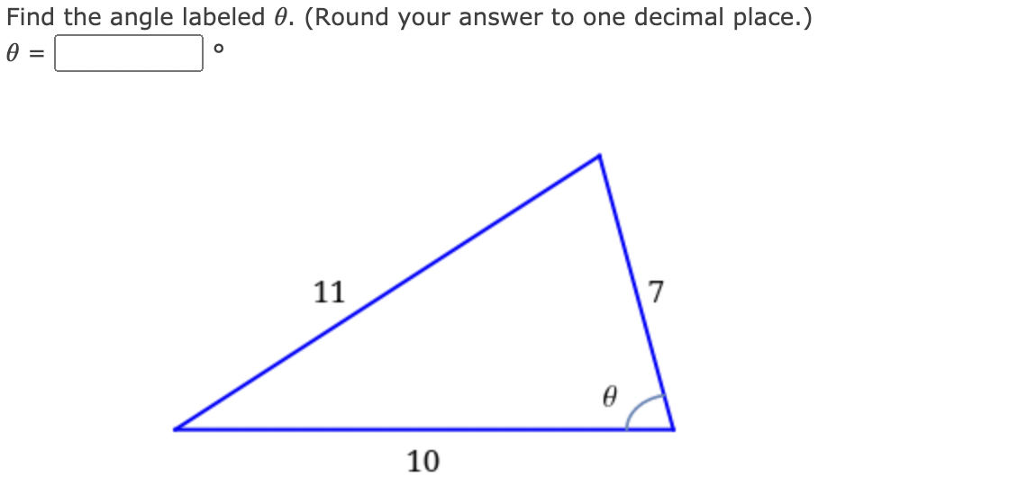 Solved Find the angle labeled e. (Round your answer to one | Chegg.com
