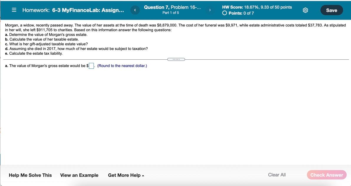 Solved = Homework: 6-3 MyFinanceLab: Assign... Question 7, | Chegg.com