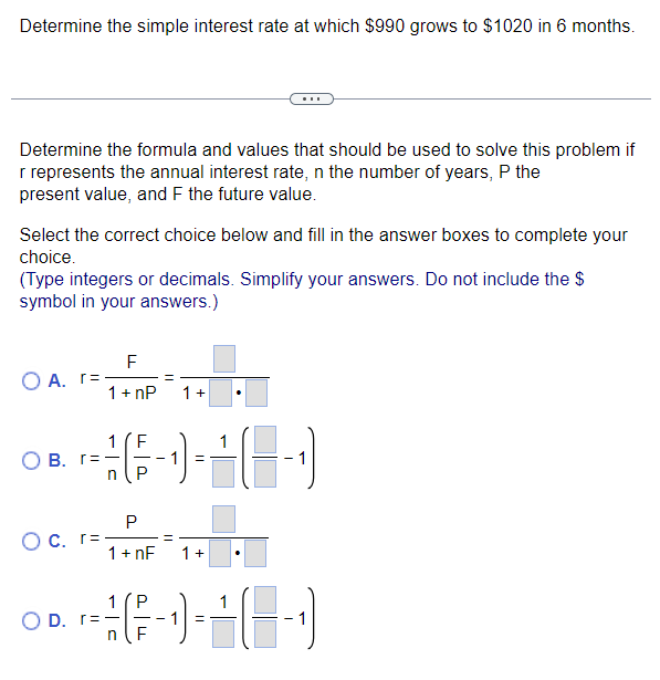 Solved Determine the simple interest rate at which $990 | Chegg.com