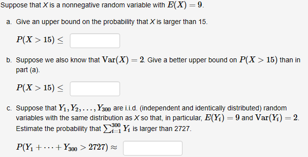 Solved Suppose that X is a nonnegative random variable with | Chegg.com