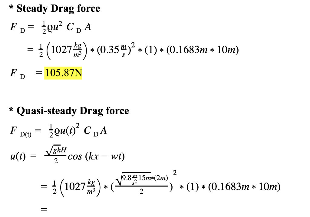 Solved What is Quasi steady drag force equation? I think | Chegg.com