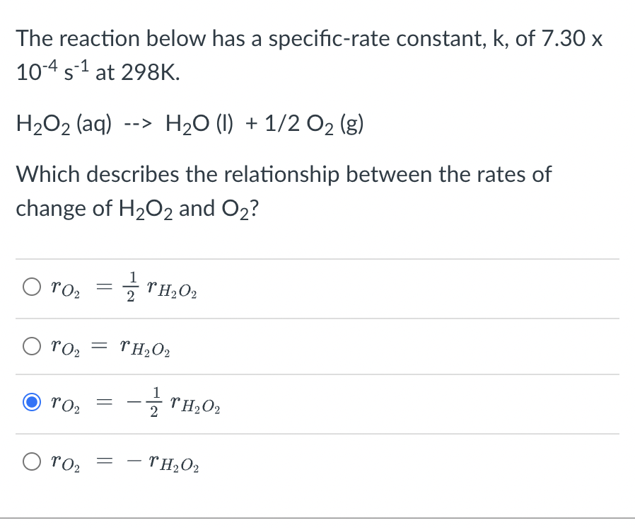 Solved The reaction below has a specific-rate constant, k, | Chegg.com